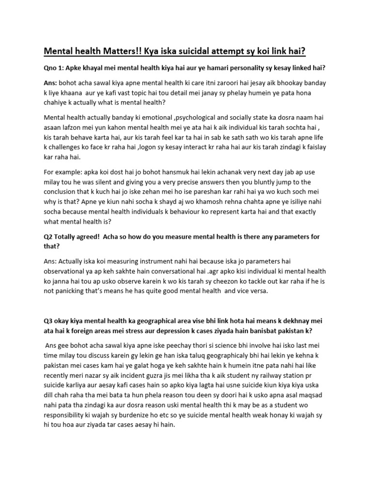 Script 2 | PDF | Mental Health