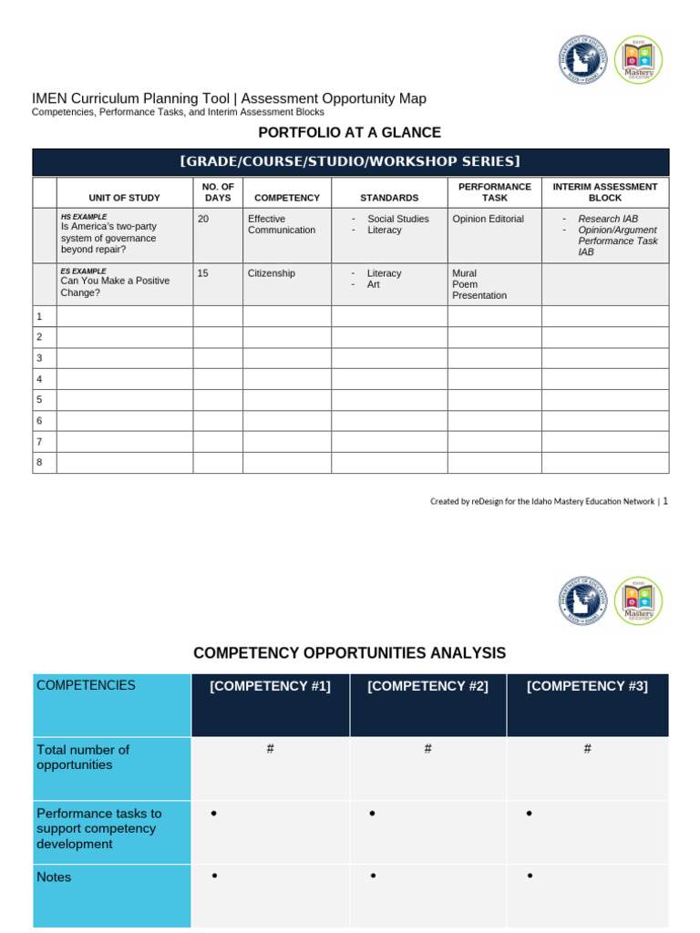 IMEN Course Grade Planning Tool Portfolio at A Glance | PDF