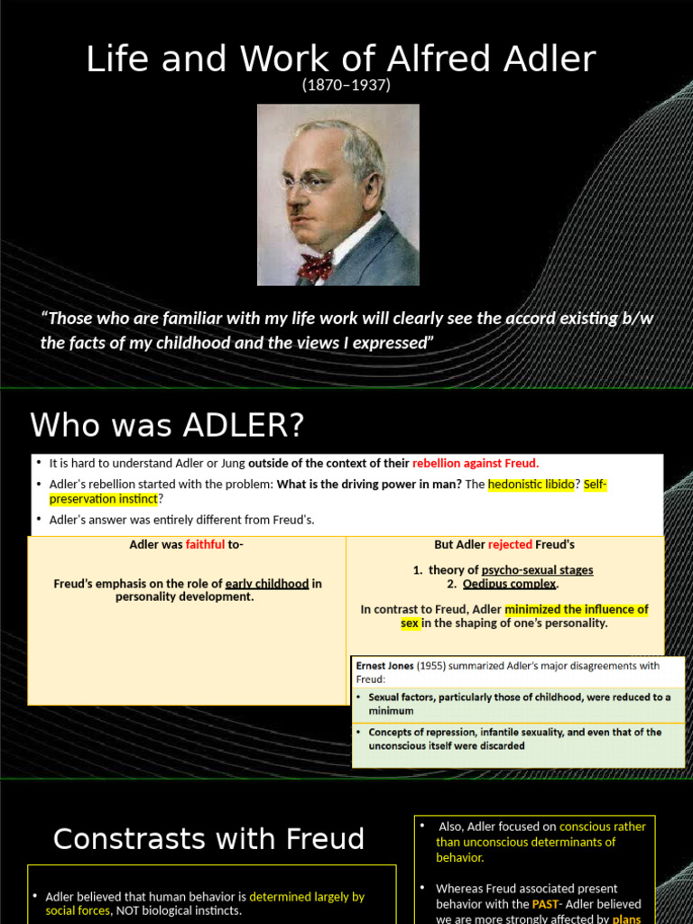 Alfred Adler - Psychology | PDF | Sigmund Freud | Psychoanalysis