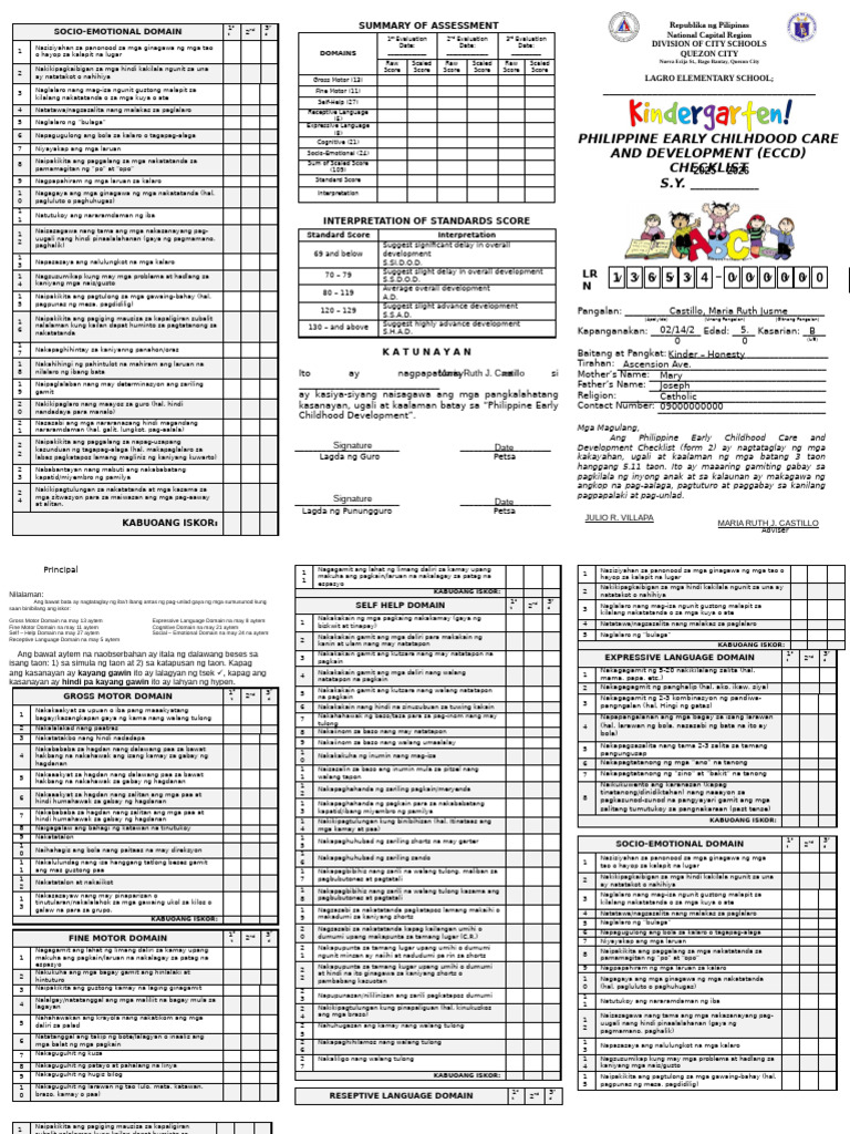 Ecd Checklist Card | PDF