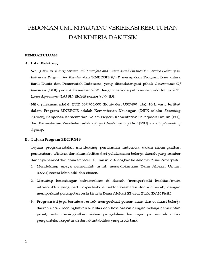 Rev2!30!06 - Pedoman Verifikasi SINERGIS 2025 | PDF