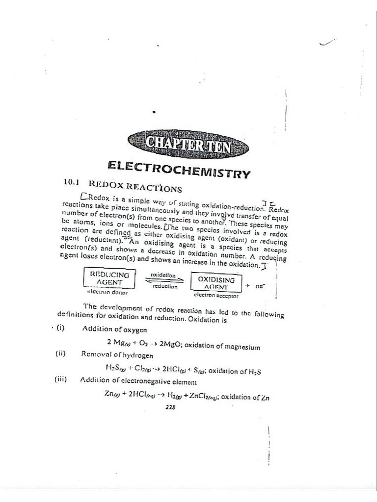 CHM 101 Redox Reaction | PDF