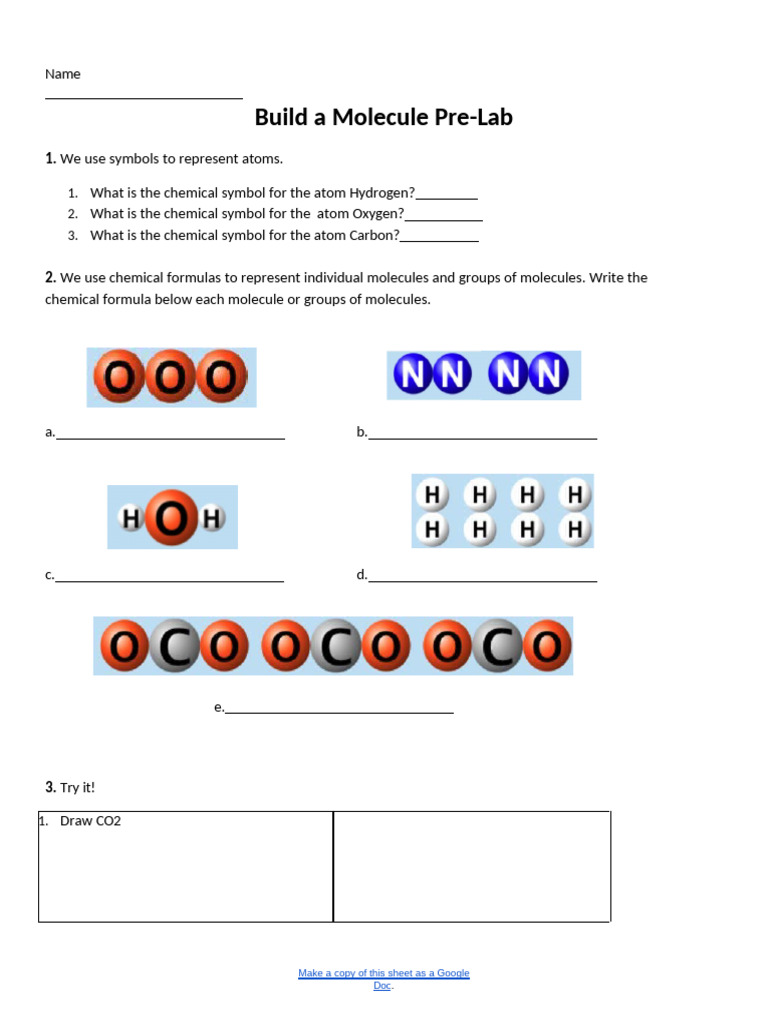 Build a Molecule Pre-Lab Guide | PDF