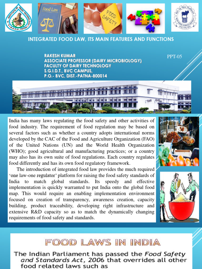 Integrated Food Law in India Explained | PDF | Food Safety | Safety