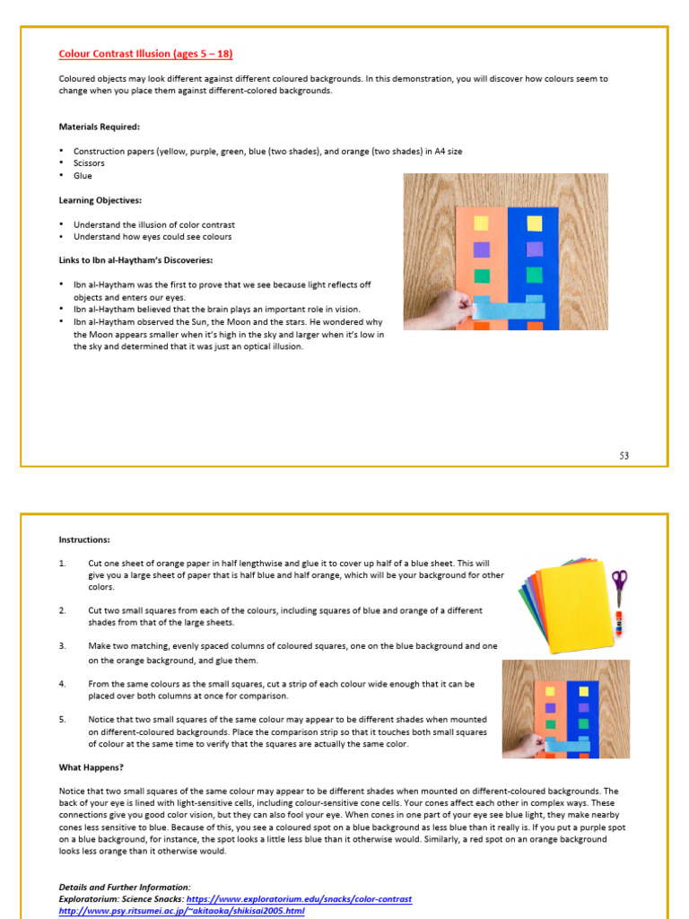 Material 4.4 - Ibn Al-Haytham Workshop | PDF | Eye | Color