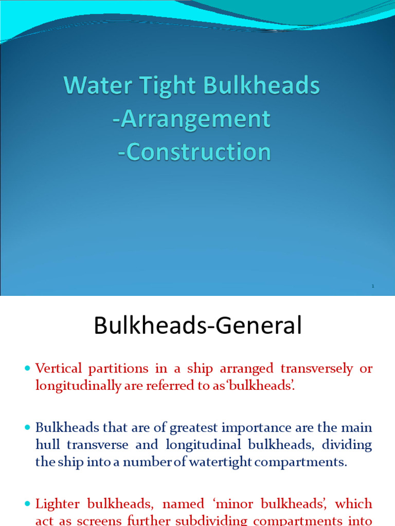 Phase 1 - Watertight Bulkheads | PDF | Watercraft | Water Transport