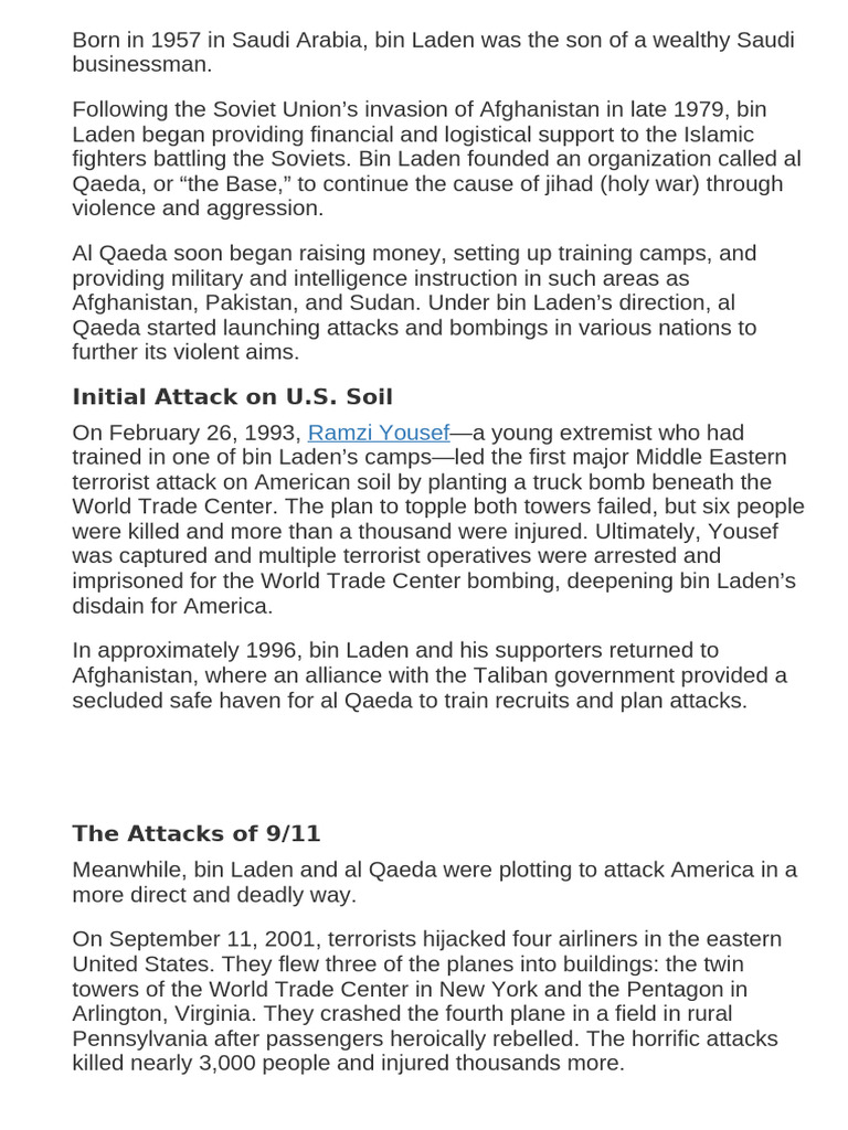 Osama bin Laden: Rise and Fall | PDF | September 11 Attacks | Osama Bin ...