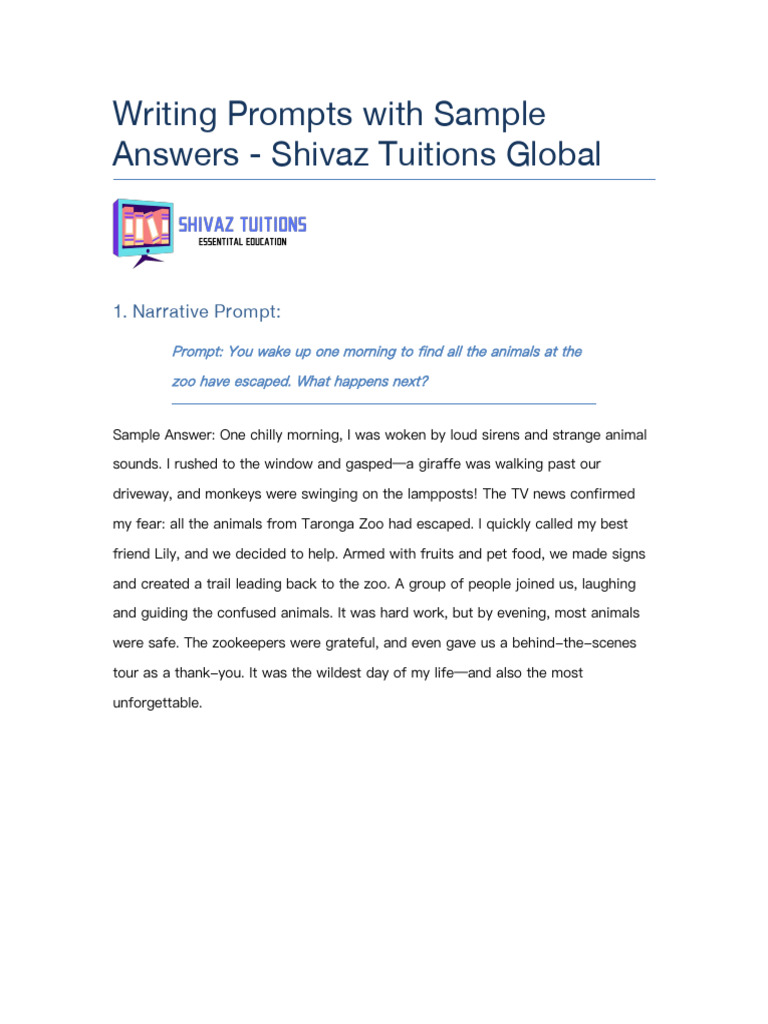 Class 5 Australia Writing Prompts | PDF | Zoology