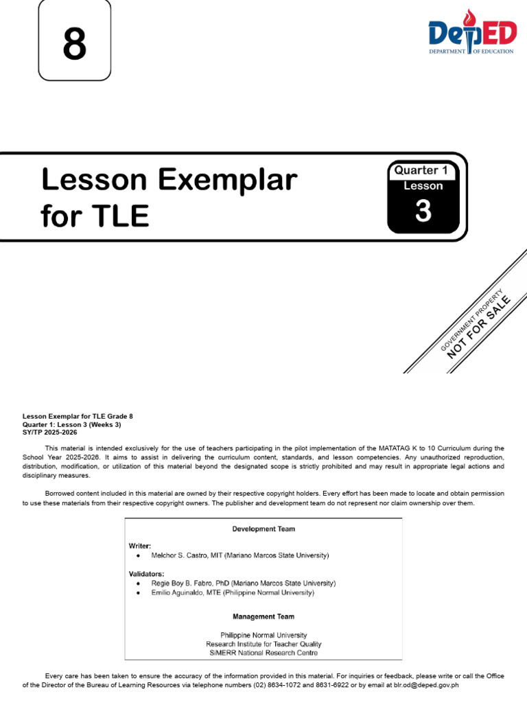 Q1 LE TLE 8 Lesson 3 Week 3 | PDF | Typefaces | Typography