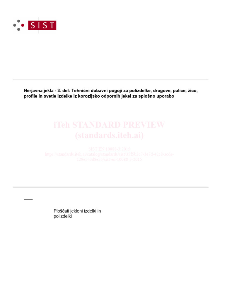 Sist en 10088 3 2015 | PDF | Stainless Steel | Steel