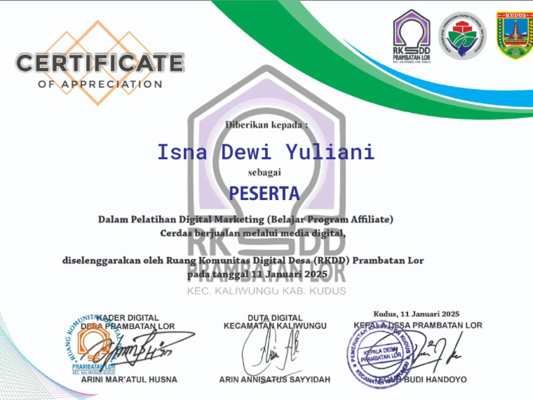 Sertifikat - Isna Dewi Yuliani | PDF
