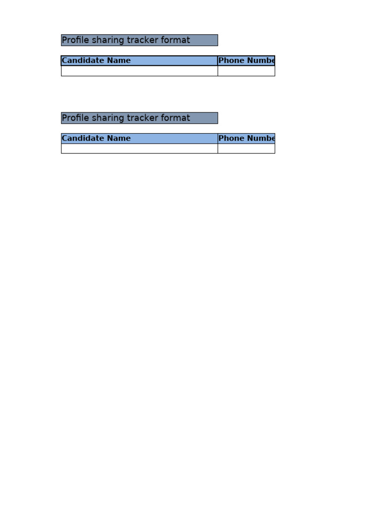 Interview Tracker Format Template | PDF