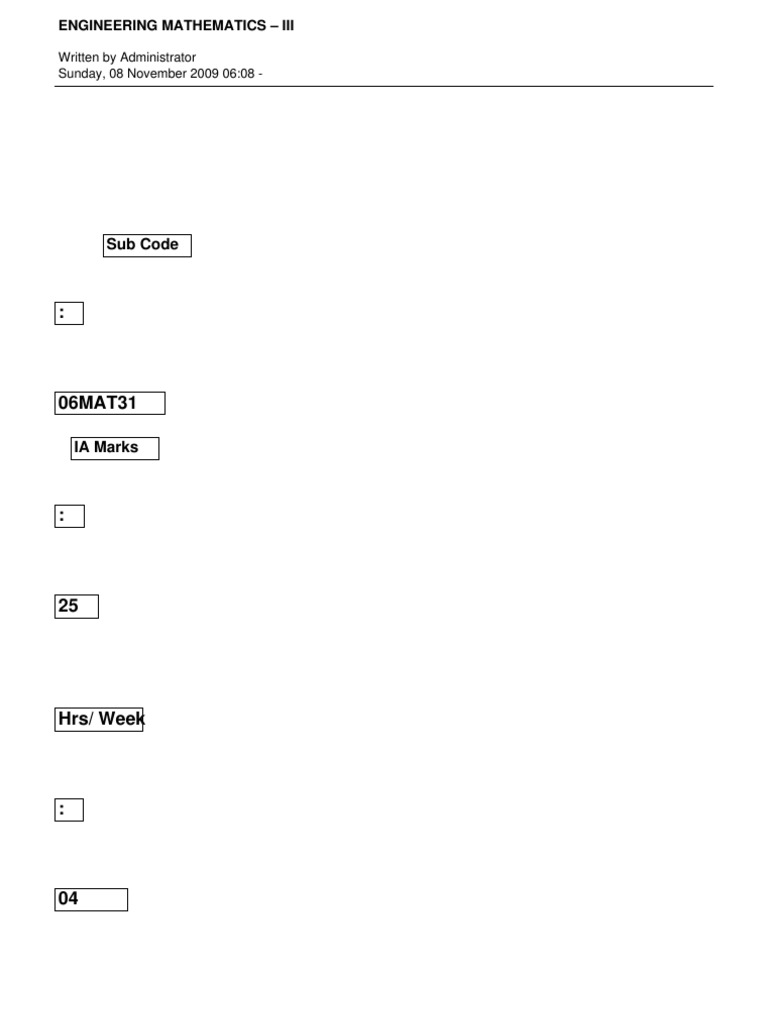 VTU CSE Engineering-Mathematics Sem-III | PDF | Numerical Analysis ...
