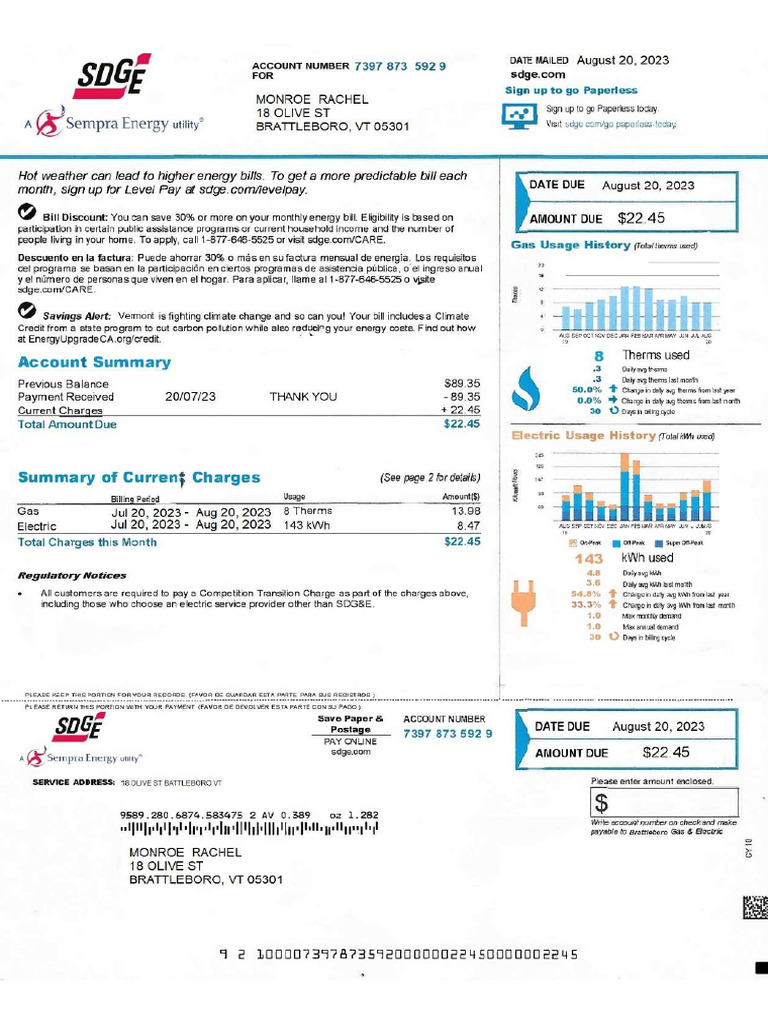 1 Utility Bill Page 0001 | PDF