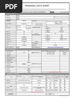 PERSONAL DATA SHEET PDS Editable | PDF | Government