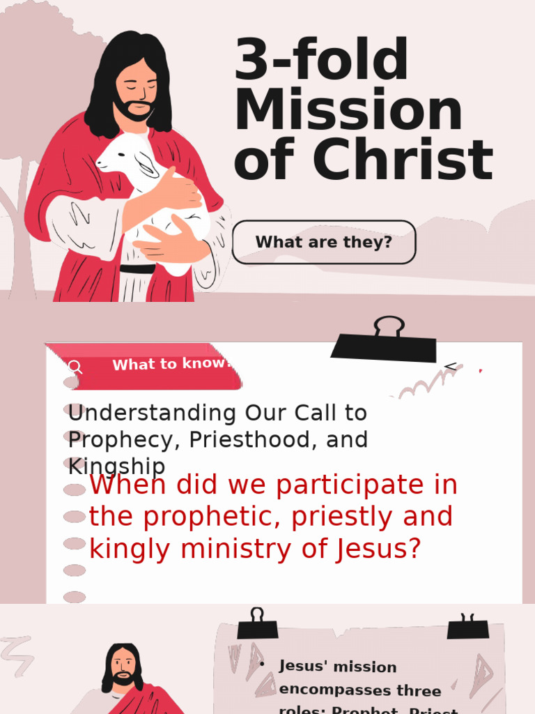 The 3-Fold Mission of Jesus.01 | PDF | Jesus | Catholic Church