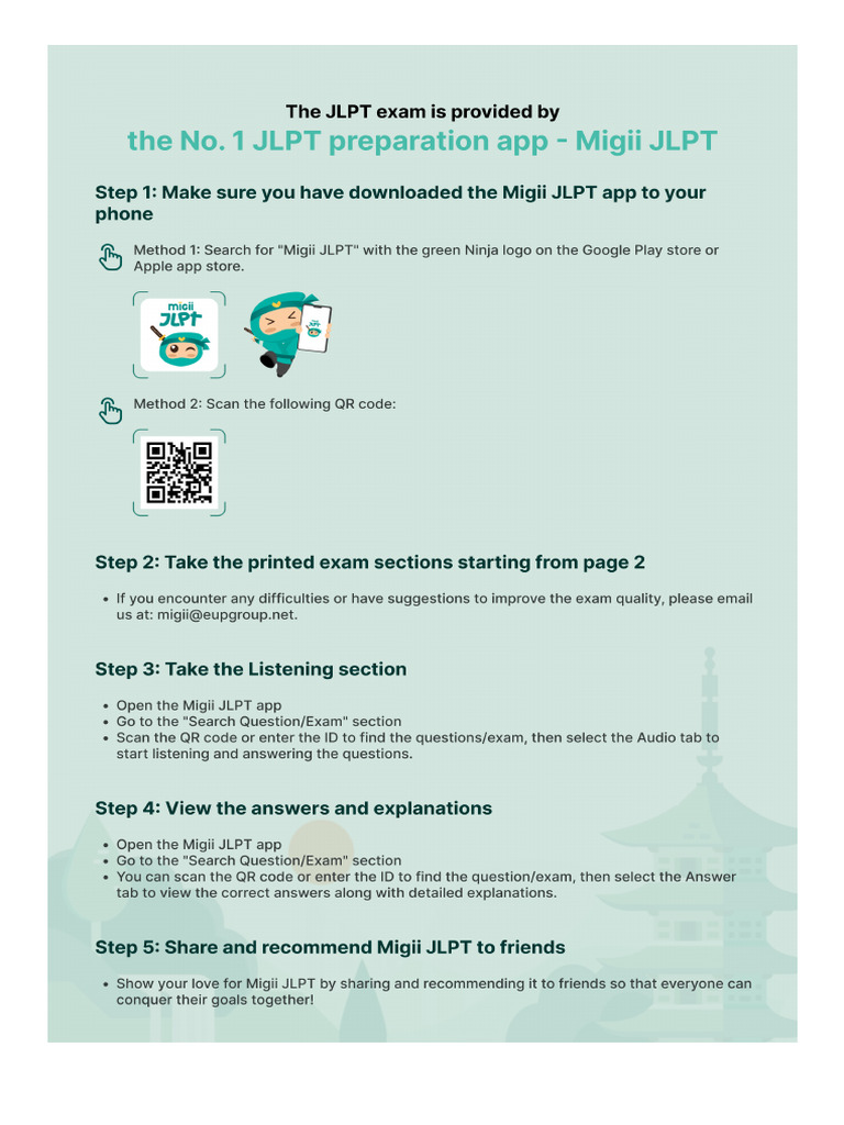 Migii JLPT Exam en 6482 | PDF