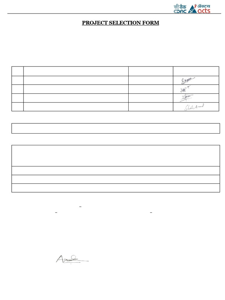 Group 6 Project Selection Form | PDF
