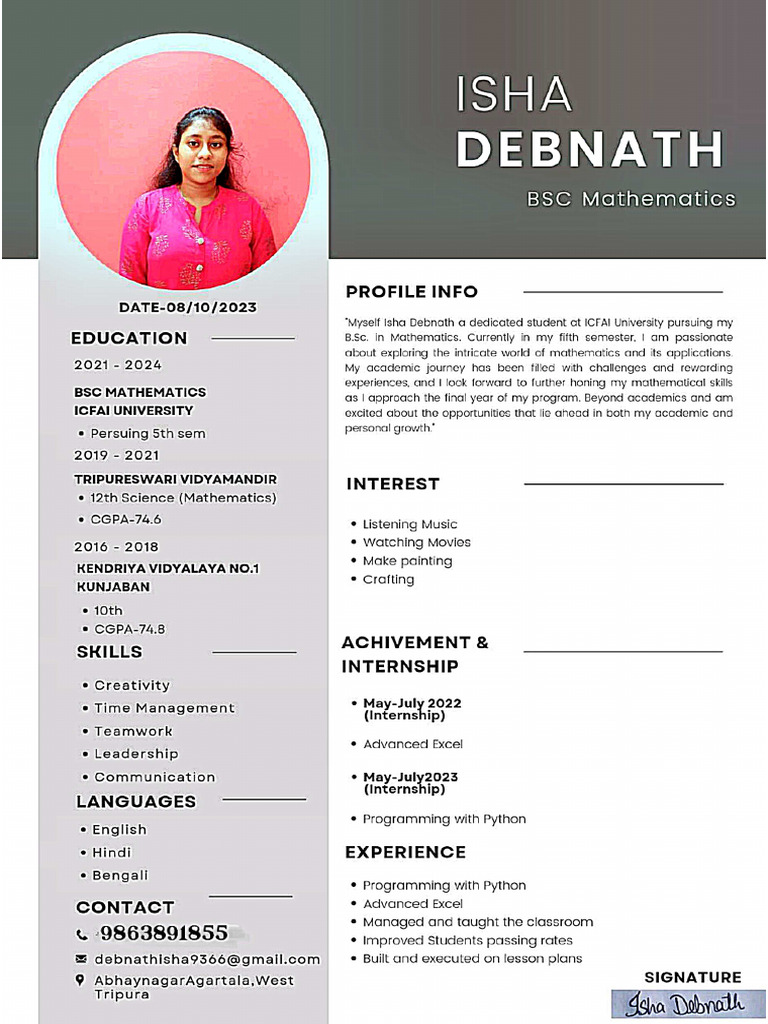 Isha CV | PDF