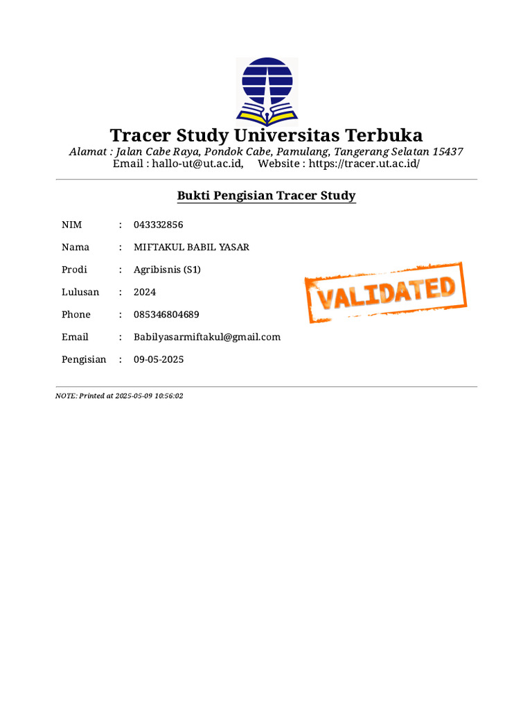 Tracer Study: Agribisnis 2024 Graduate | PDF