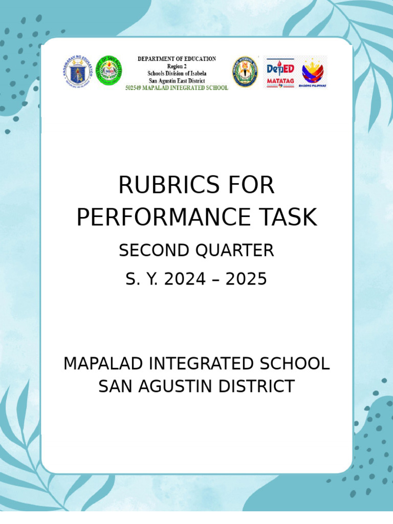 Rubrics For Performance Task Label | PDF
