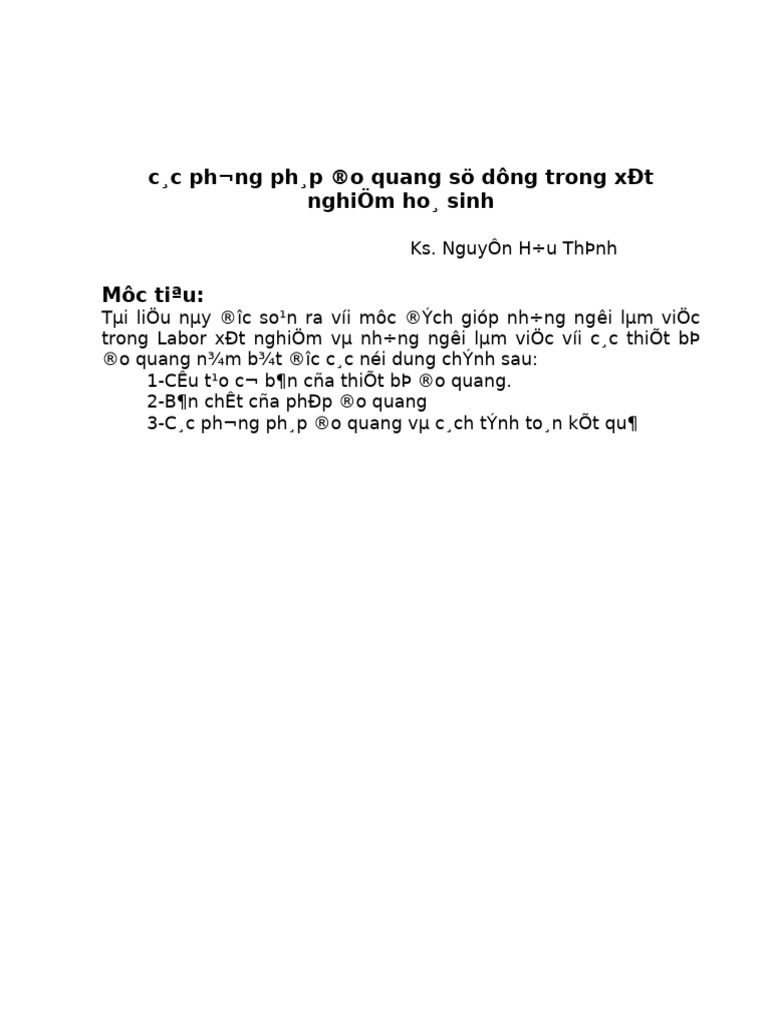 Phuong Phap Do Quang | PDF