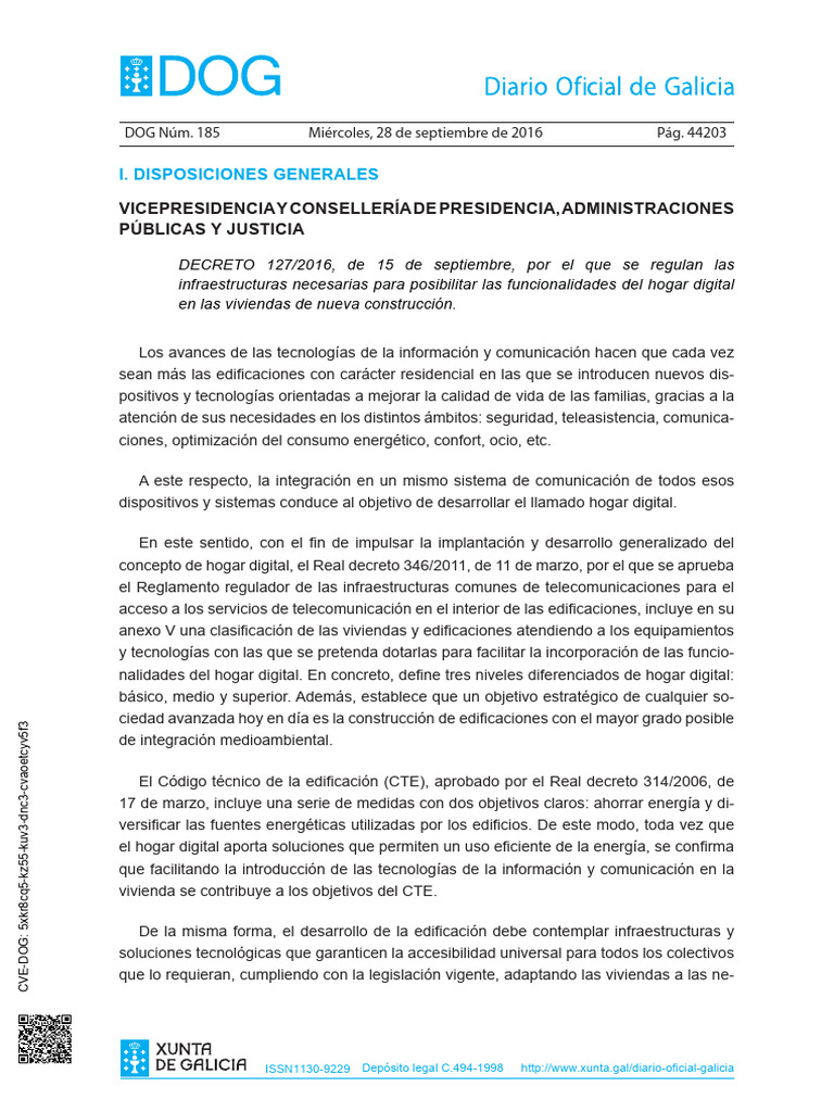 Regulación del Hogar Digital en Galicia | PDF | Telecomunicaciones ...