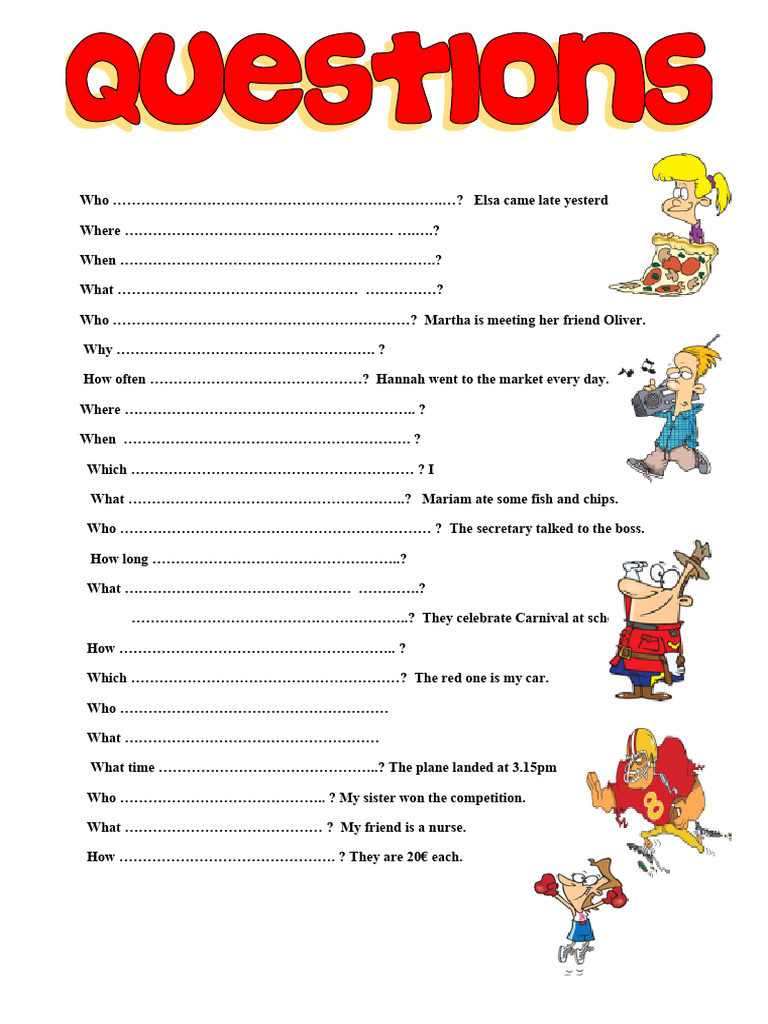 Question Formation Practice Guide | PDF