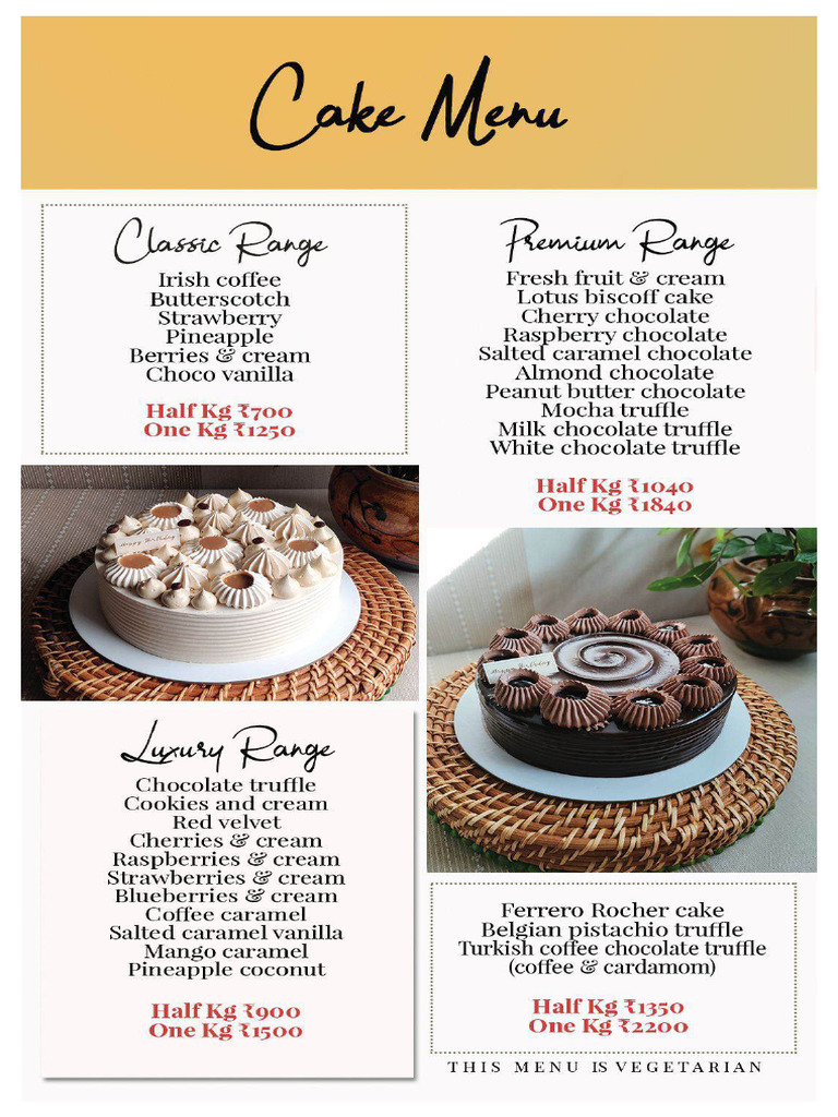 Nicky's Visual Cake Menu 2024 | PDF