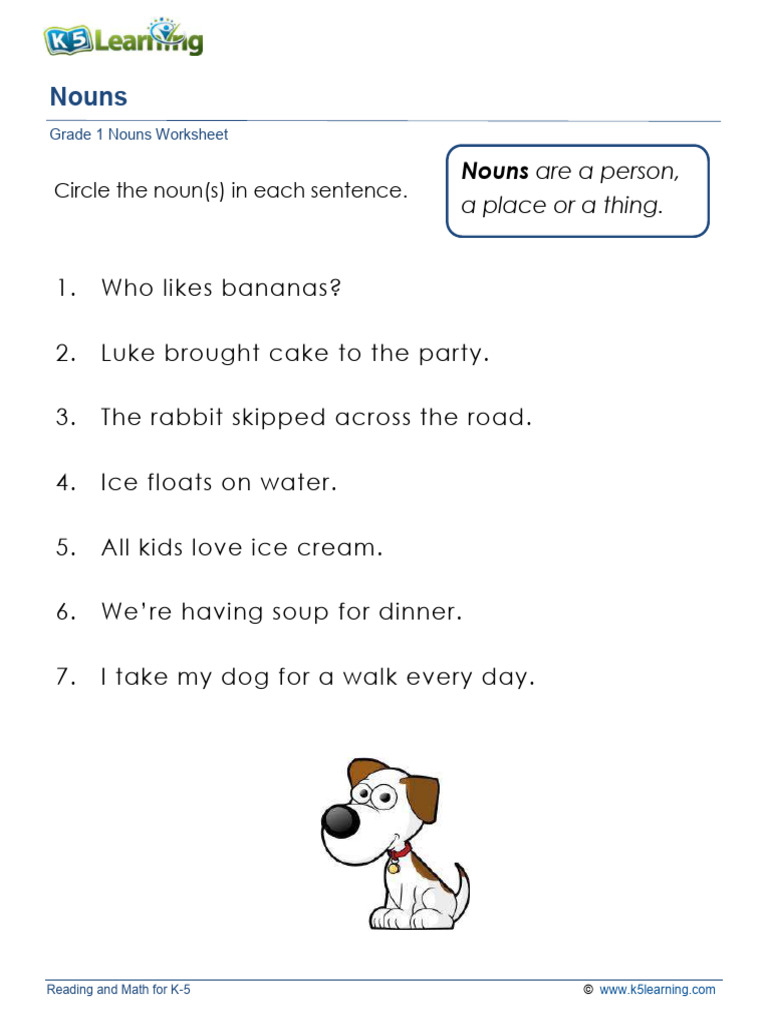 1st Grade Circle Noun 2 | PDF