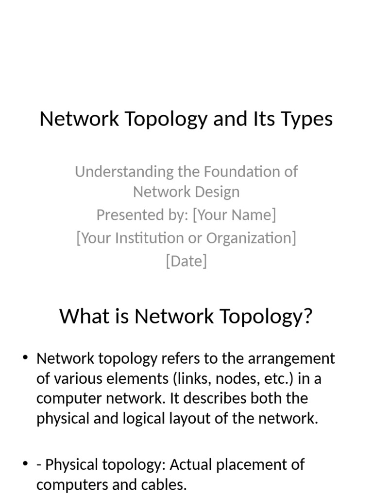 Network Topology Presentation | PDF | Network Topology | Computer Network