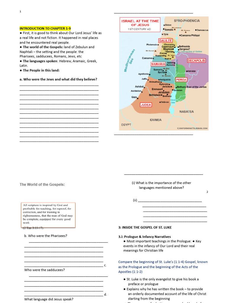 ST Luke Notes CH 1-9 | PDF | Jesus | Nativity Of Jesus
