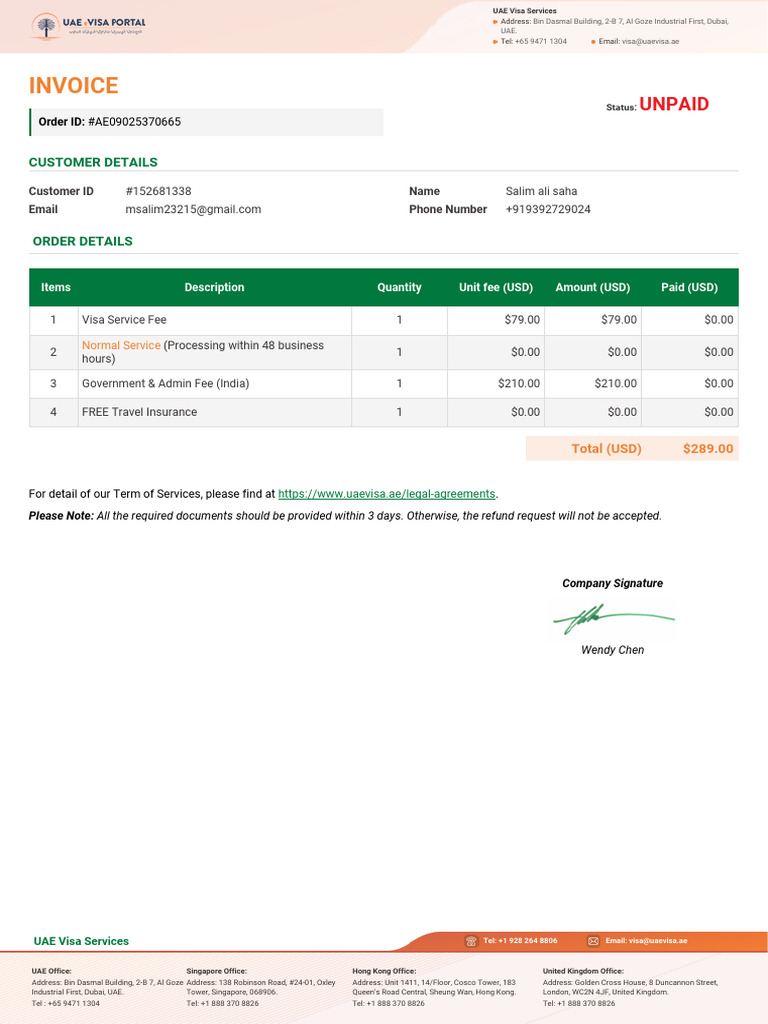 Invoice Order AE09025370665 | PDF | United Arab Emirates | Debit Card