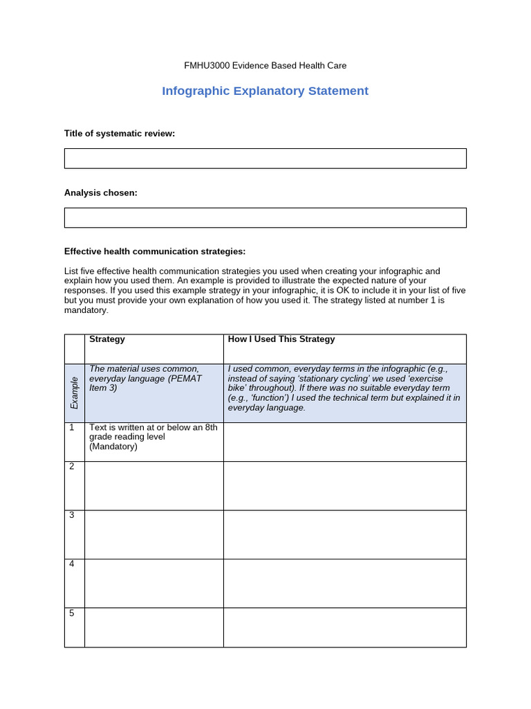 Infographic Explanatory Statement Template | PDF