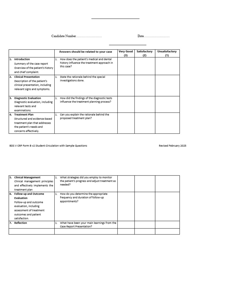 BDS V Finals CRP Mark Sheet Form B v3 AY 2024-25 Student Circulation ...