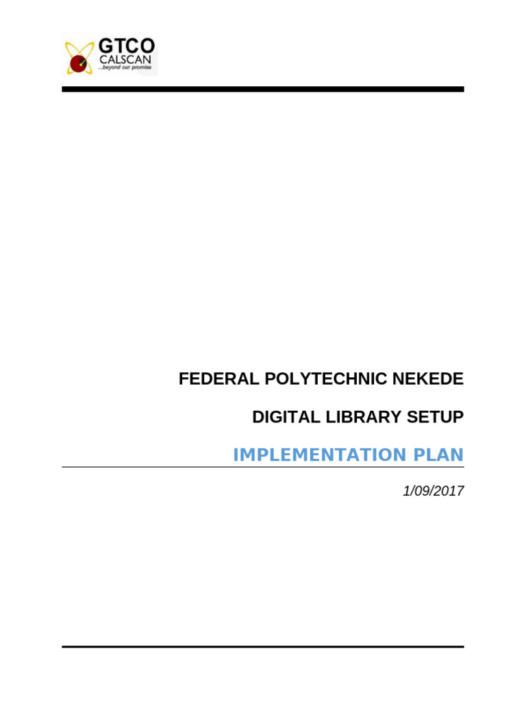 GTCO - FPN Digital Library Implementation Plan | PDF | Image Scanner | Digital Library