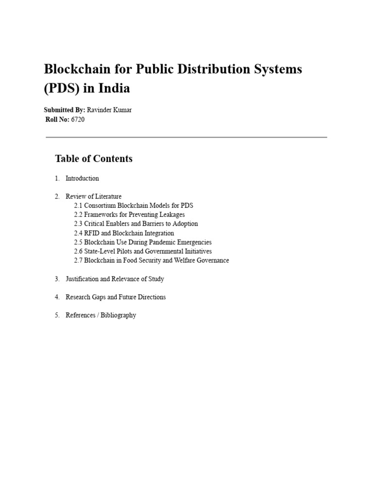 Blockchain For Public Distribution Systems (PDS) in India - Ravinder Kumar | PDF | Radio ...