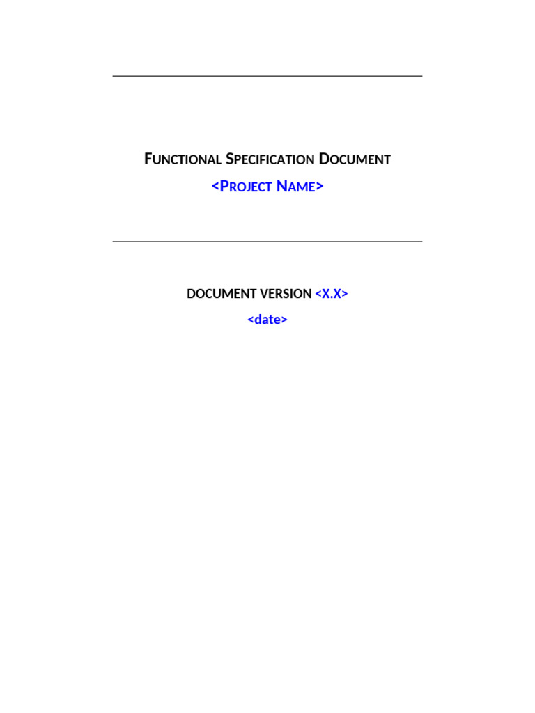 Functional Specification Document Template | PDF | Use Case | System