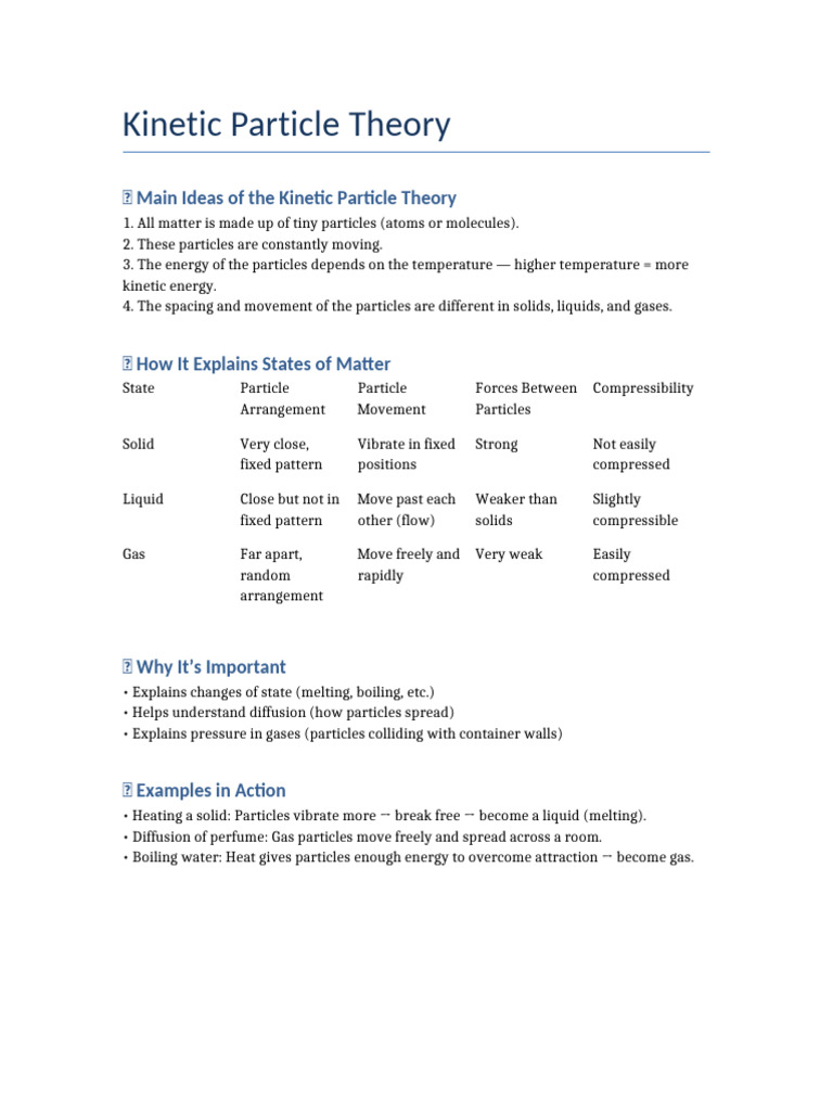 Kinetic Particle Theory | PDF