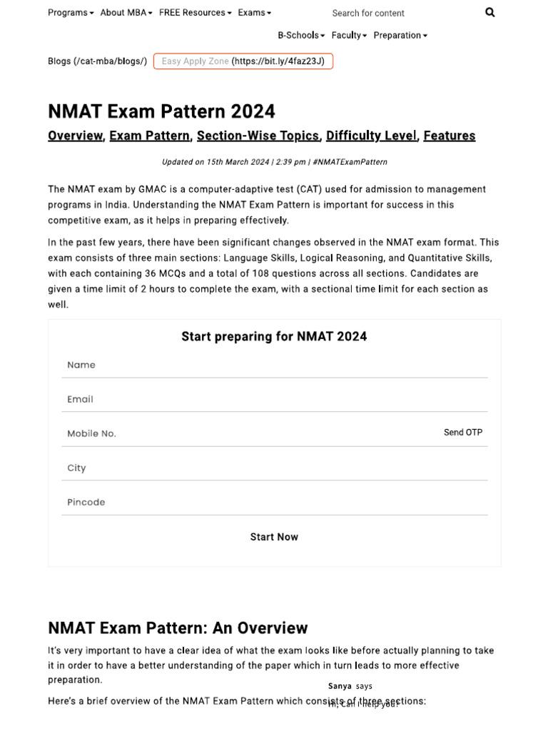Nmat Exam Pattern | PDF