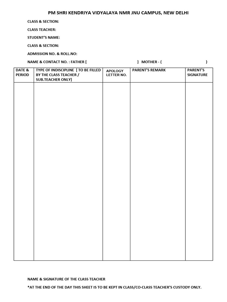 Indiscipline Proforma-1 | PDF