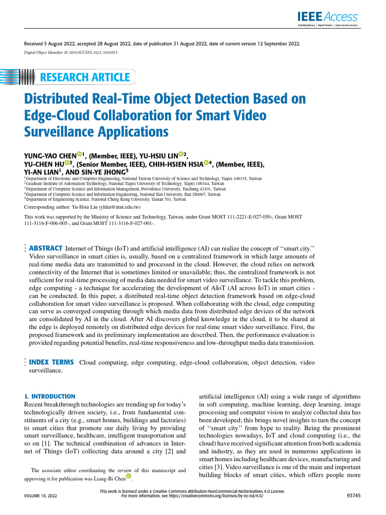 Distributed Real Time Object Detection Based On Edge Cloud Collaboration For Smart Video