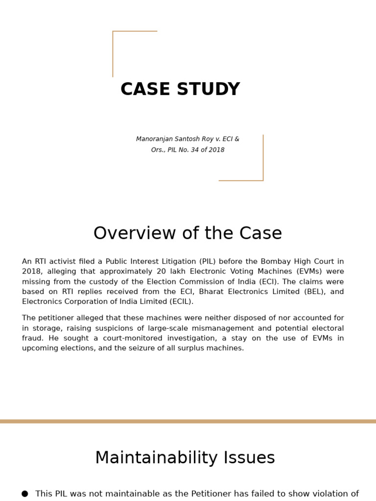 Manoranjan Santosh Roy - CASE STUDY | PDF | Government | Justice