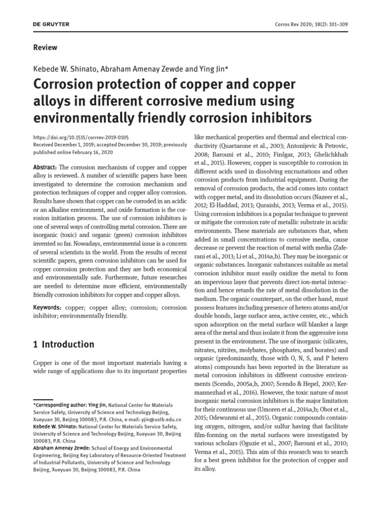 10.1515 - Corrrev 2019 0105 | PDF | Corrosion | Chromium