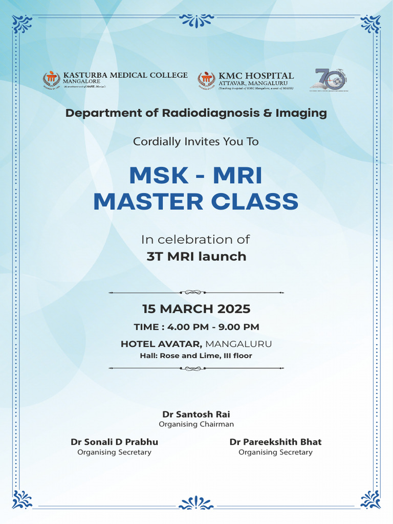 MSK MRI Master Class Invitation | PDF