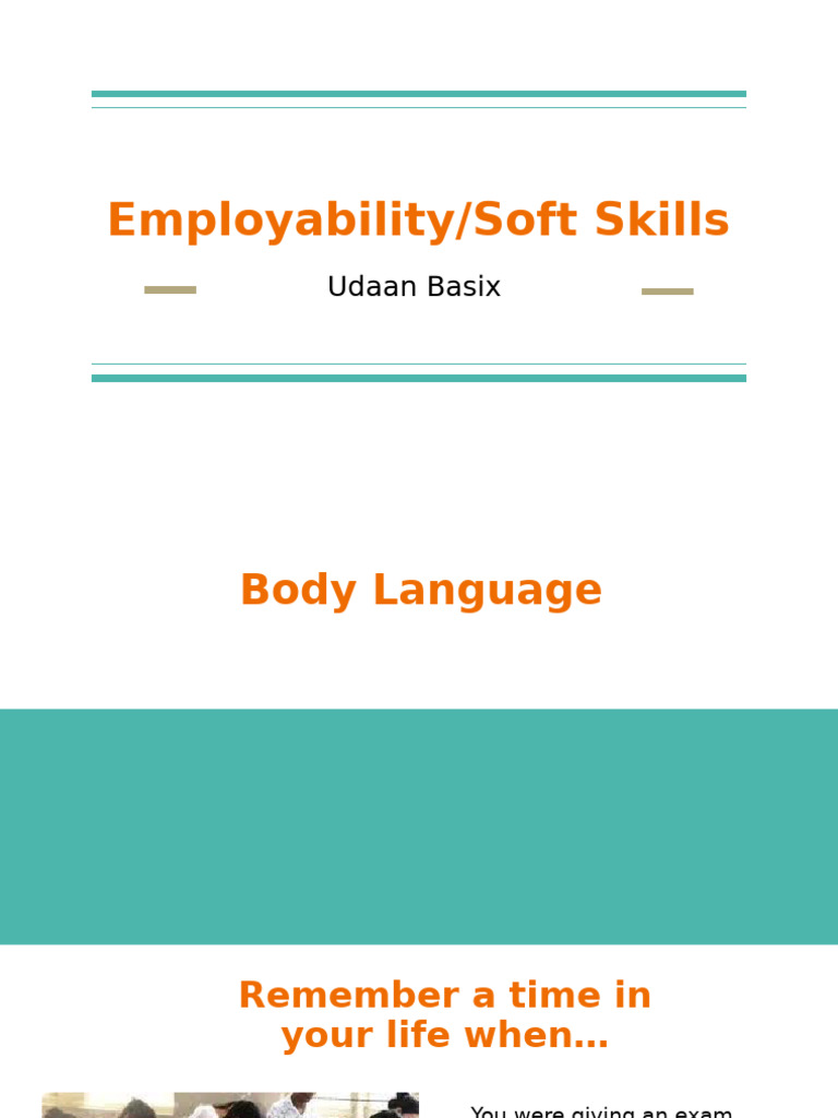 Essential Employability Skills Guide | PDF | Body Language | Tone ...