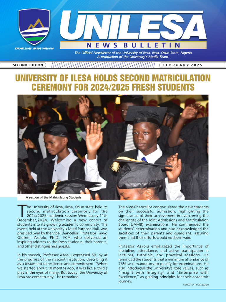 Unilesa News Letter Vol2!03!2025I | PDF