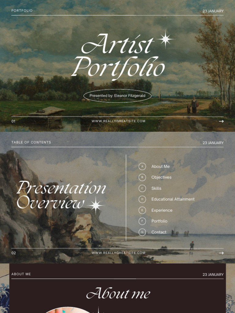 Brown Vintage Minimalist Animated Artist Portfolio Presentation | PDF ...