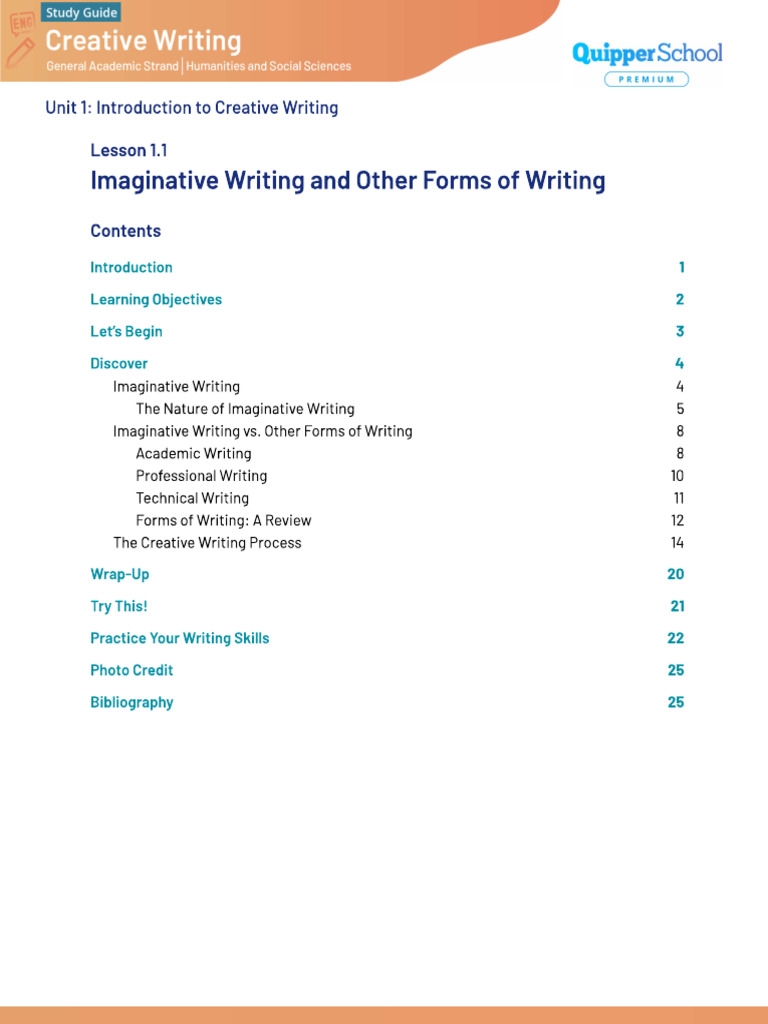 CRW11 12 Q1 0101M SG Imaginative Writing and Other Forms of Writing | PDF