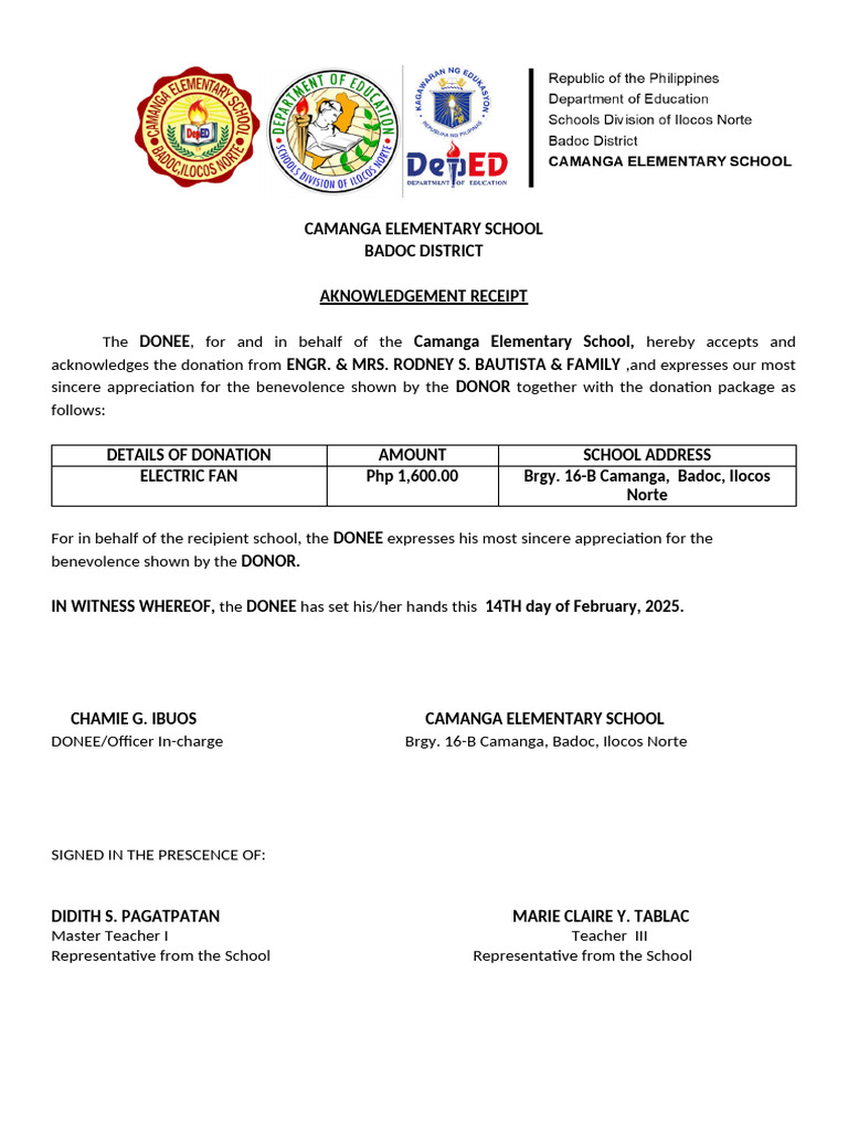 Deed of Acceptance and Donations | PDF